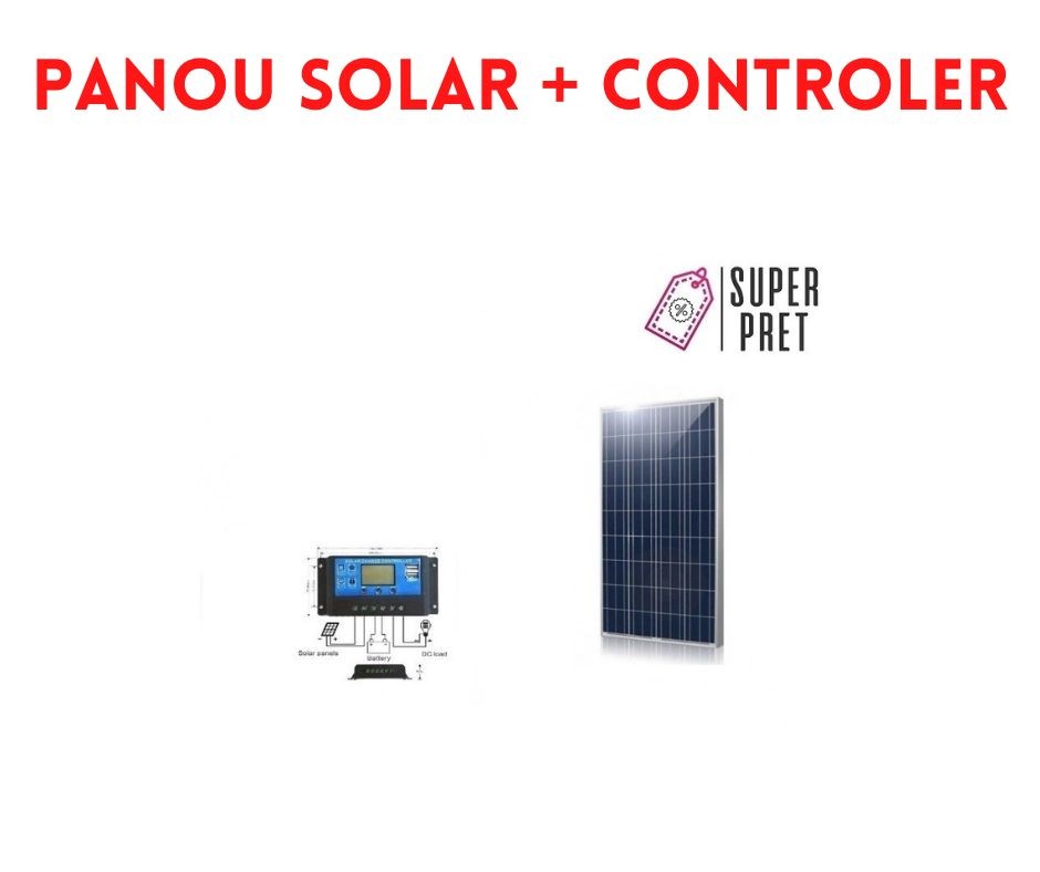 Kit Panou Solar 100W + Controler Panou Solar | Zutech.ro