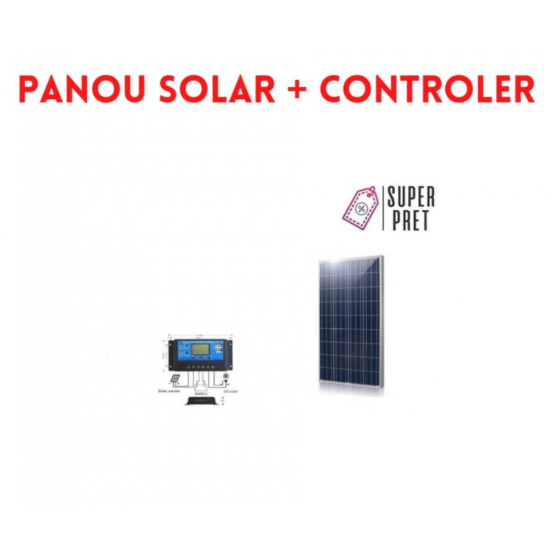 Kit Panou Solar 20W + Controler Panou Solar | Zutech.ro